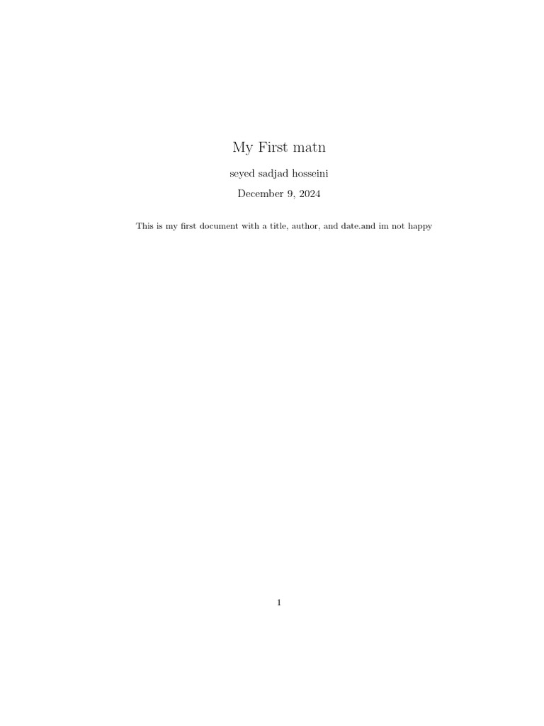First Latex File | PDF