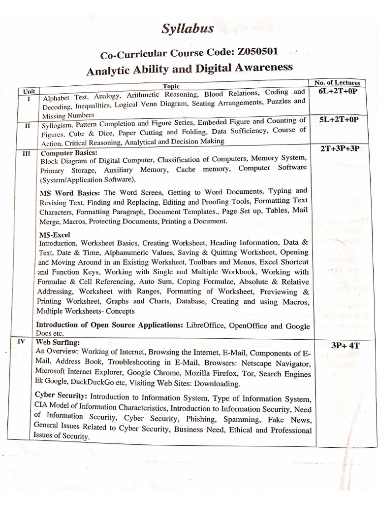 III Reasoning Syllabus | PDF