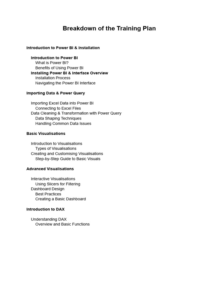 Breakdown of The Training Plan | PDF