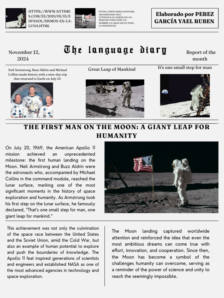 Moon Landing: Humanity's Giant Leap | PDF | Apollo 11 | Apollo Program
