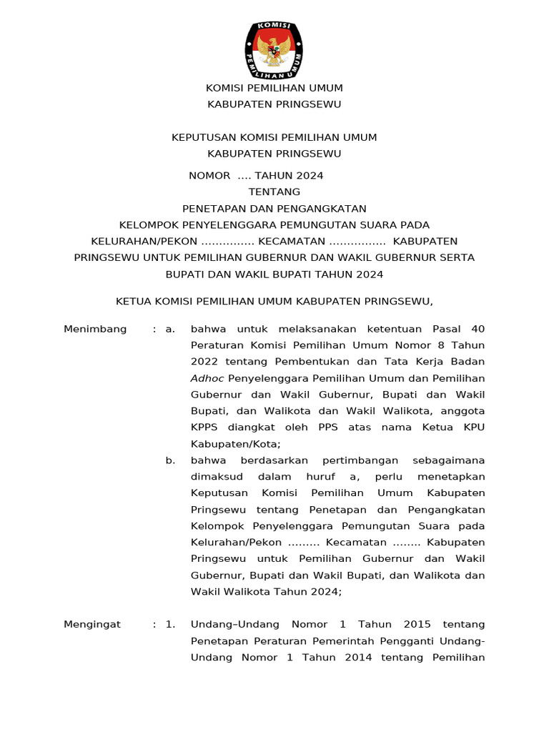 3 SK PENGANGKATAN KPPS Ok | PDF