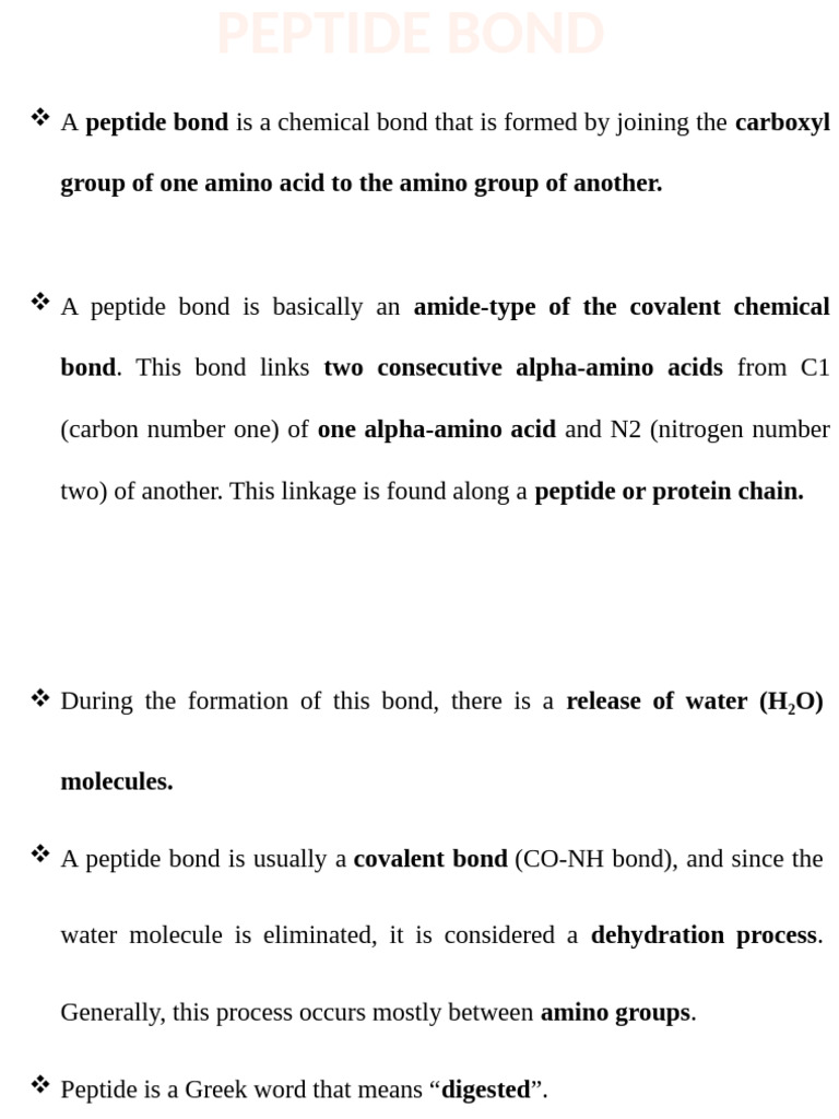 Peptide Bonds - Protein Structure | PDF | Proteins | Amino Acid