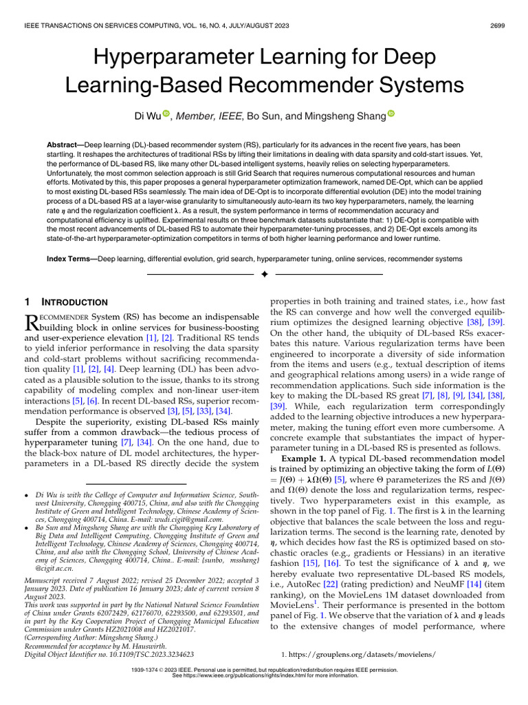 Hyperparameter Learning for Deep Learning-Based Recommender Systems | PDF | Markov Chain ...