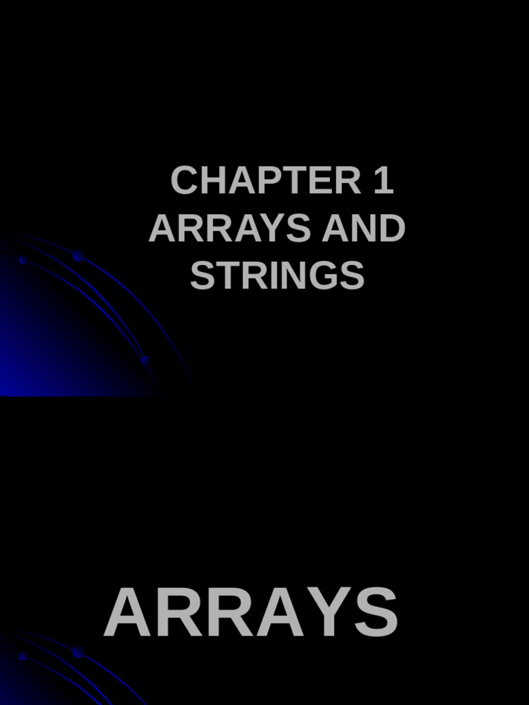 CHAPTER 1 Aray & Strings | PDF | Data Type | Integer (Computer Science)