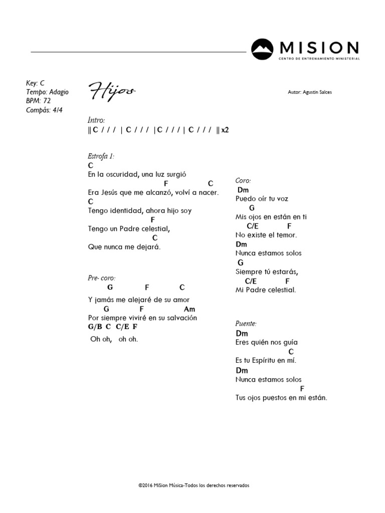 5 Hijos Letra Musica | PDF