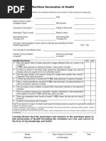 Model Maritime Declaration of Health | PDF | Sea Captain | Health Care