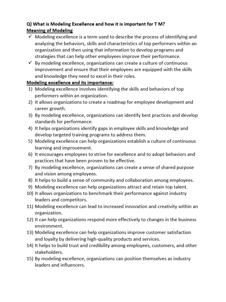 4 Modelling Excellence | PDF