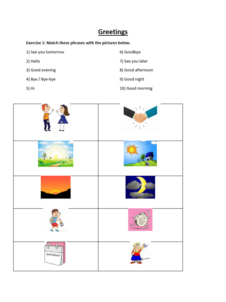 Greetings Activity | PDF