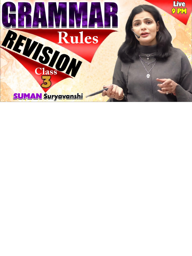 Grammar Rules Class 03 | PDF | Grammatical Tense | Syntax