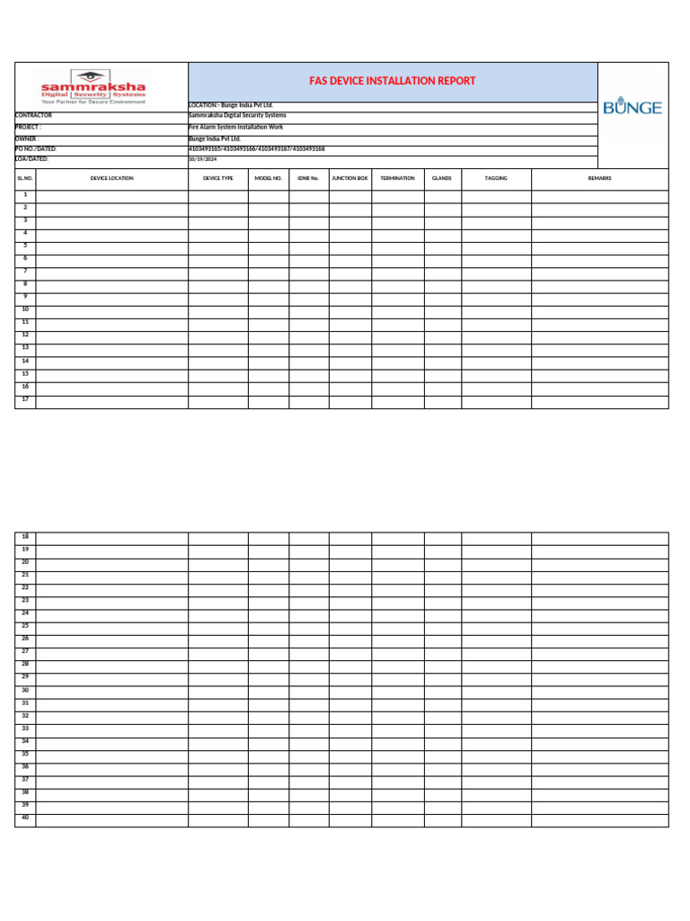 Device Installation Report Format | PDF