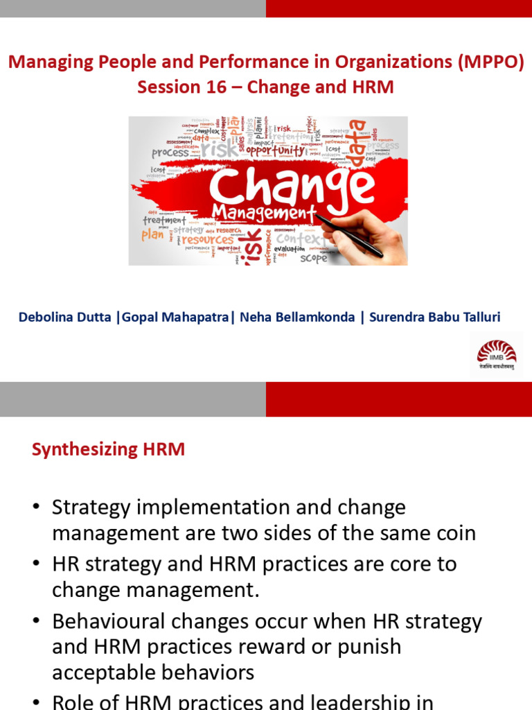 Session 16 - Change and HRM - Moodle | PDF | Change Management | Human ...