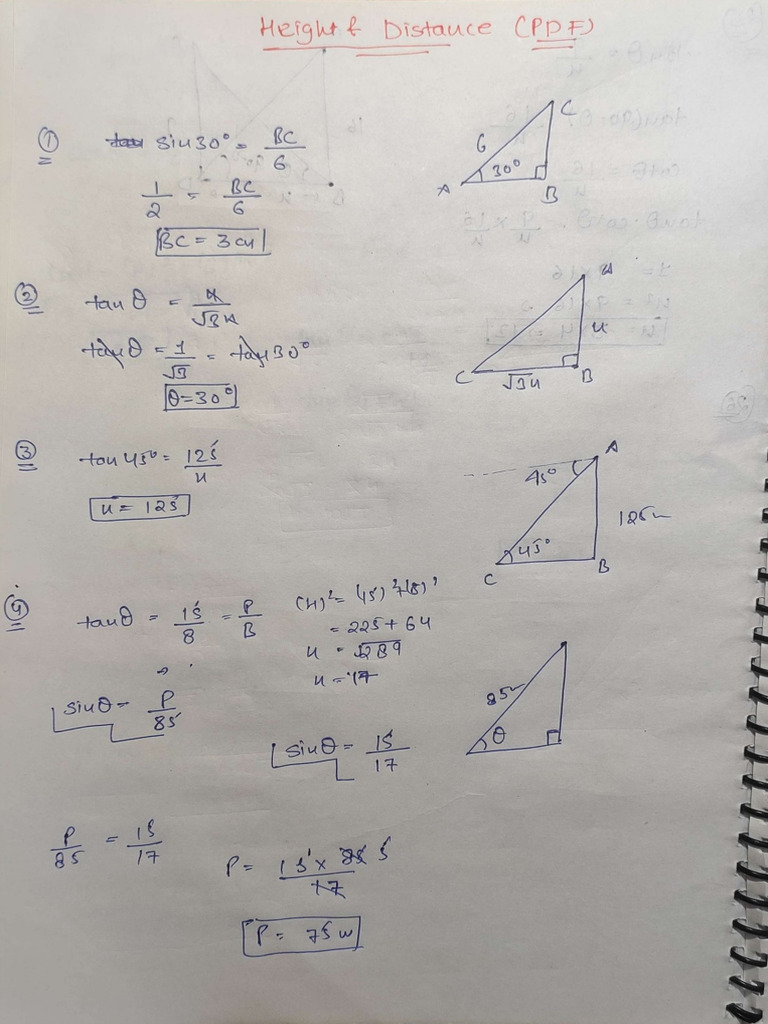 Height and Distance Solution | PDF
