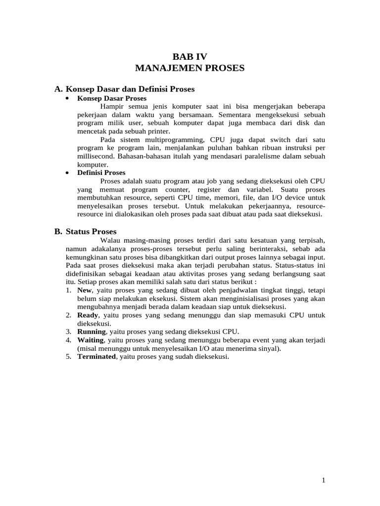 Bab Iv - Sistem Operasi | PDF