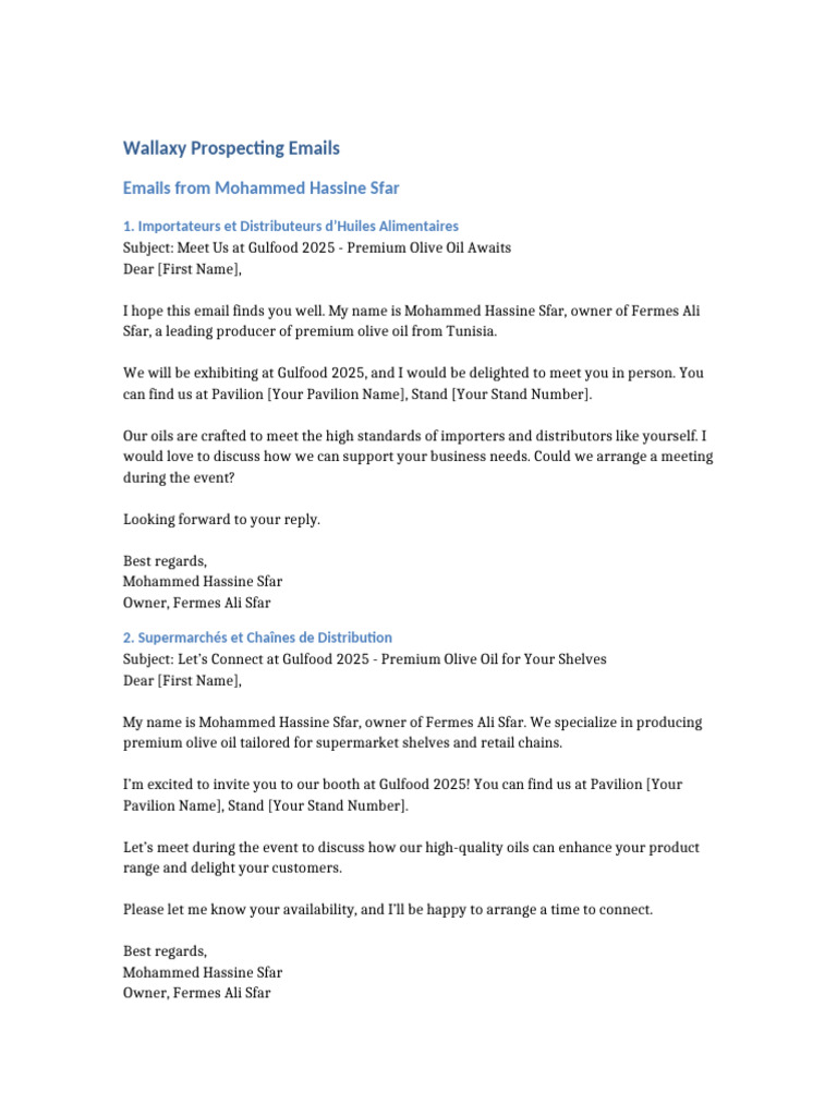 Wallaxy Prospecting Emails | PDF