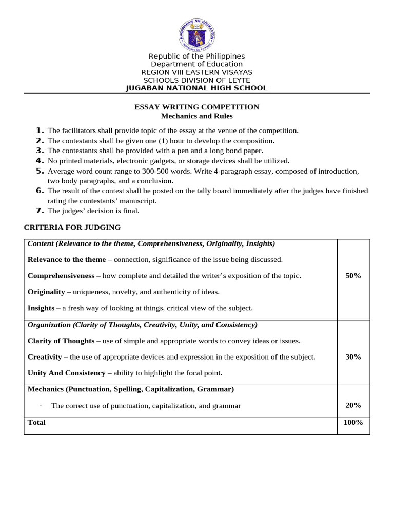 Essay Writing Mechanics and Rules | PDF