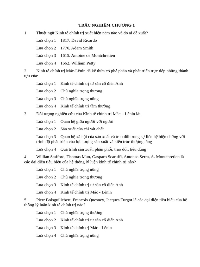 Trắc Nghiệm Chương 3-Ktct | PDF