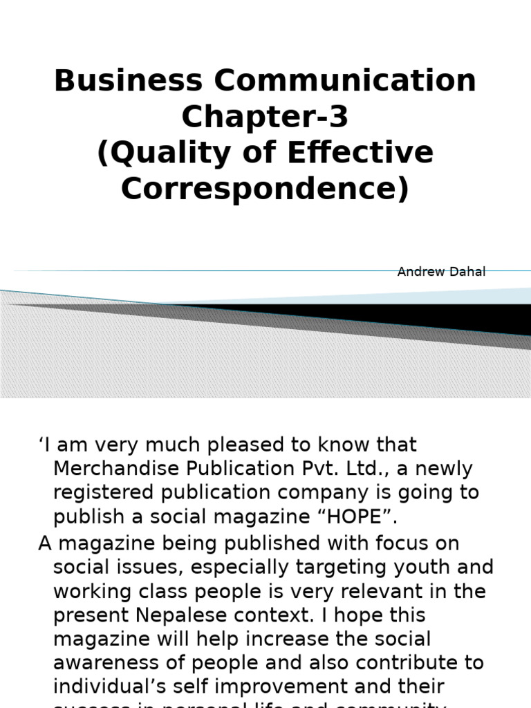 Business Communication-Chapter 3 | PDF
