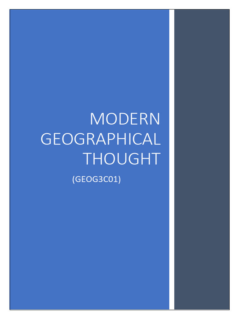 Modern Geographical Thought Notes | PDF | Geography | Liberal Arts ...