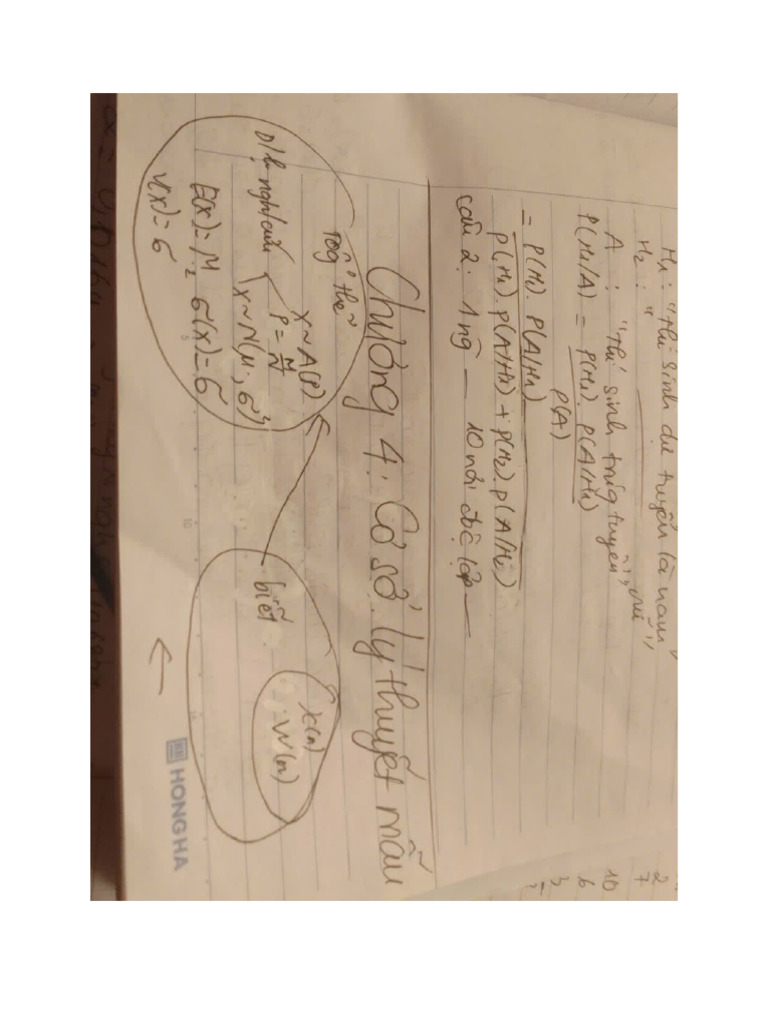 vở ghi chương 4 xstk | PDF