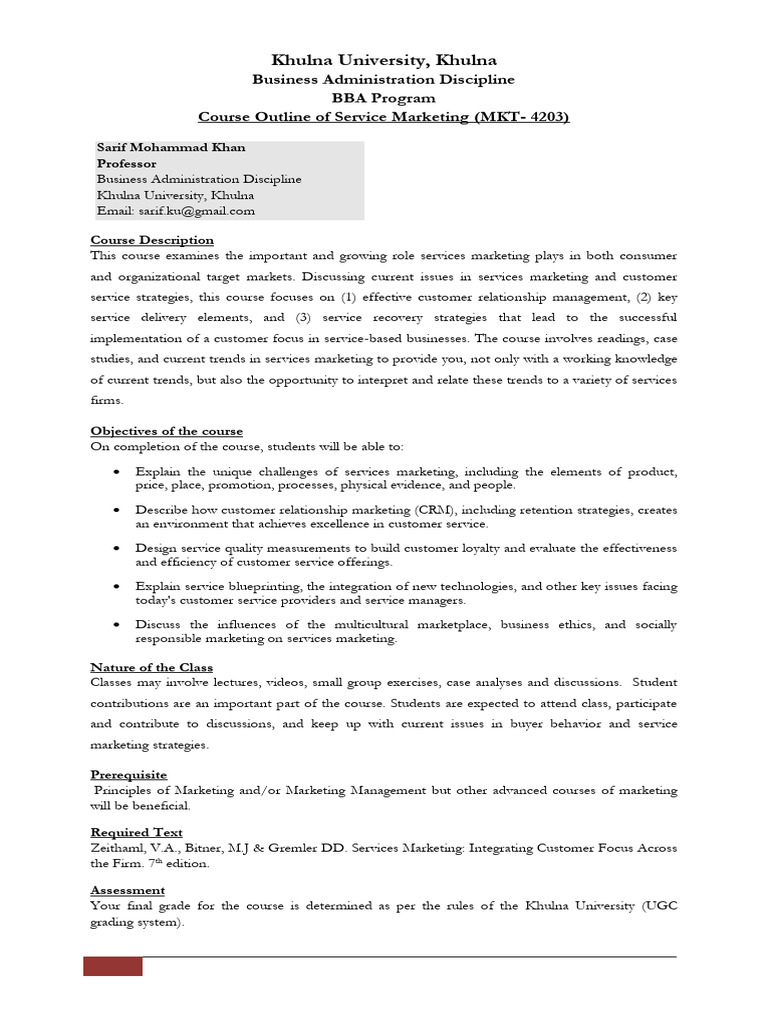 SvM Course Outline | PDF | Marketing | Customer Relationship Management