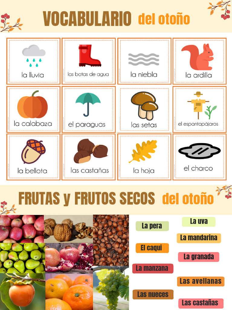 Vocabulario Otoño | PDF