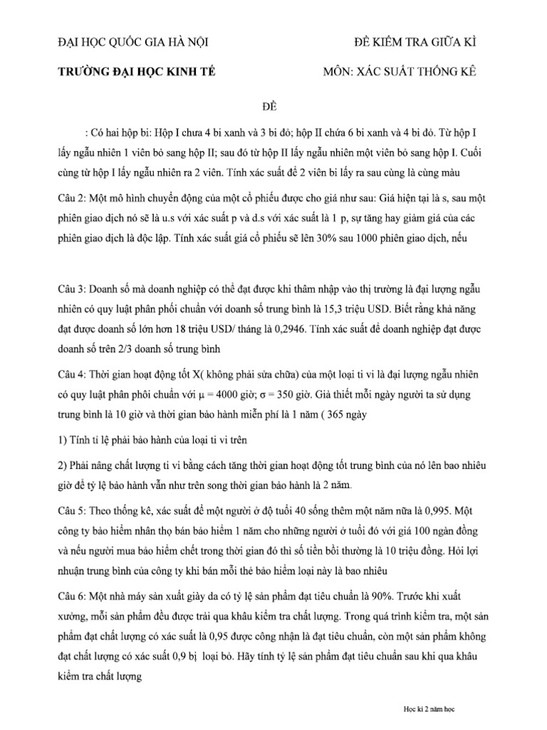 Xac-Suat-Thong-Ke - de - Kie - M-Tra-Giu - A-Ki - De-3 - (Cuuduongthancong - Com) | PDF