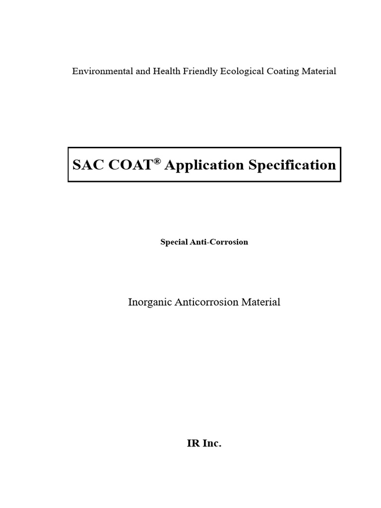Sac Coat Specification e | PDF | Concrete | Water