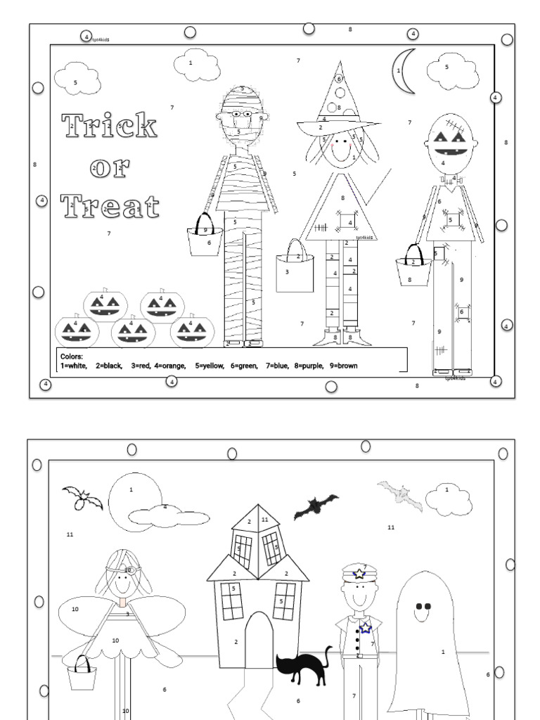 Halloween Color and Vocab | PDF