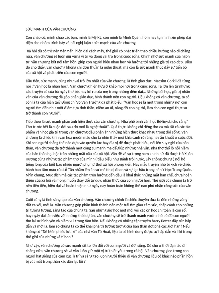 S C M NH C A Văn Chương | PDF