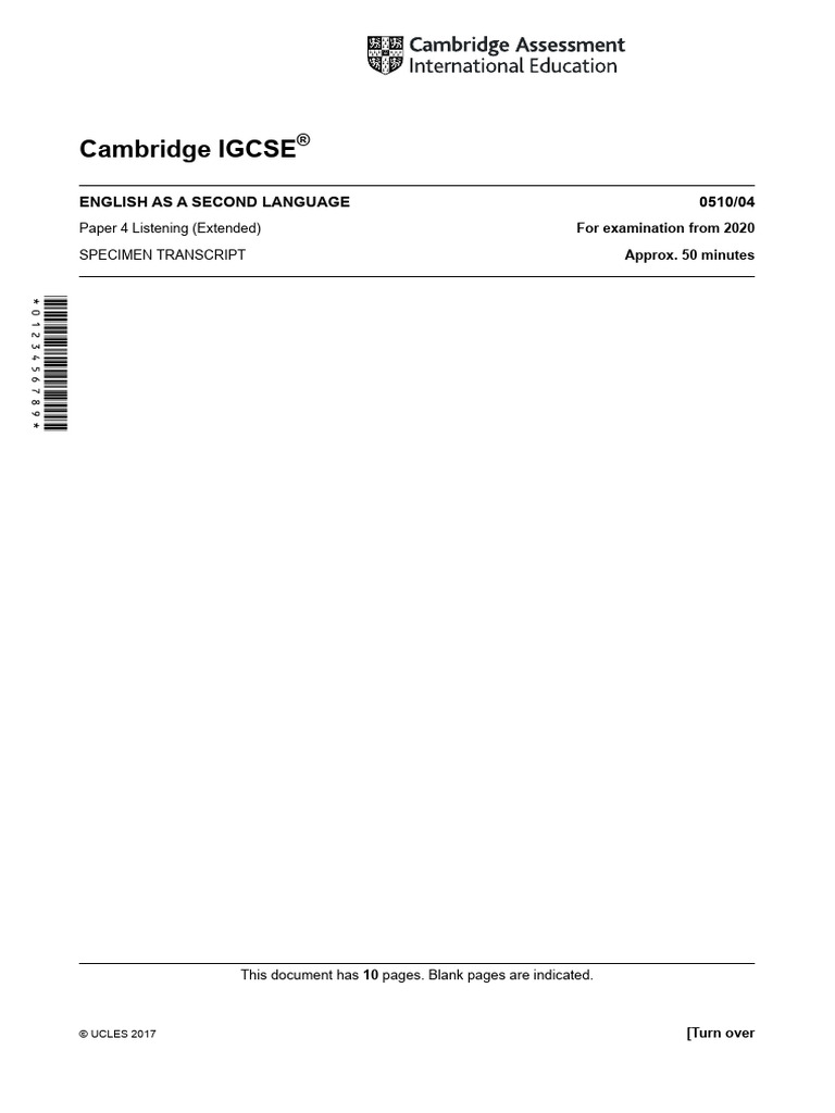 English - 0510:01 - P4 Listening Extended - 2020 - TS | PDF | Trees ...