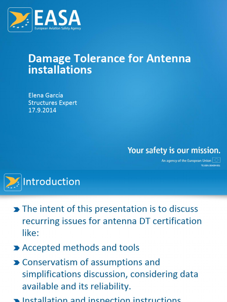 EASA presentation Antenna DTA workshop | PDF | Fatigue (Material ...