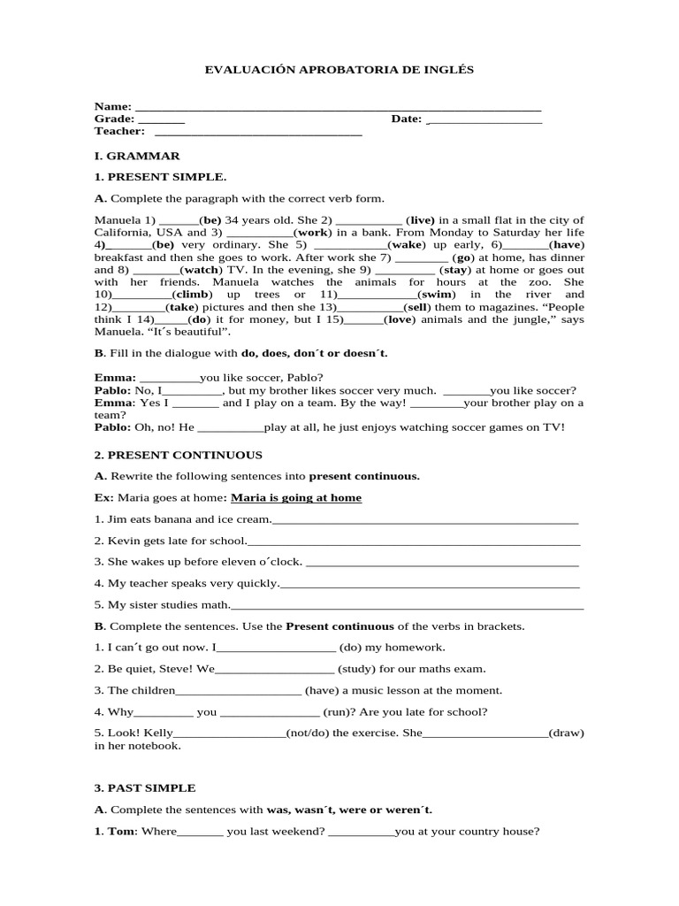 English Test Tests 50881 | PDF