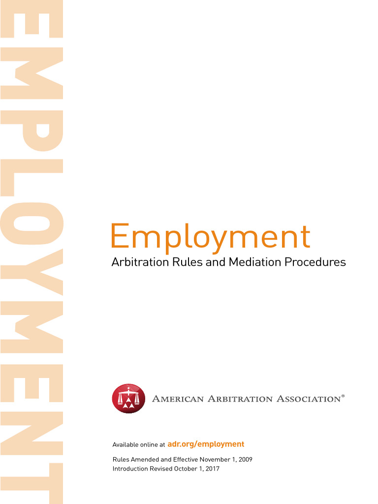 Employment-Rules-Web | PDF | Alternative Dispute Resolution | Arbitration