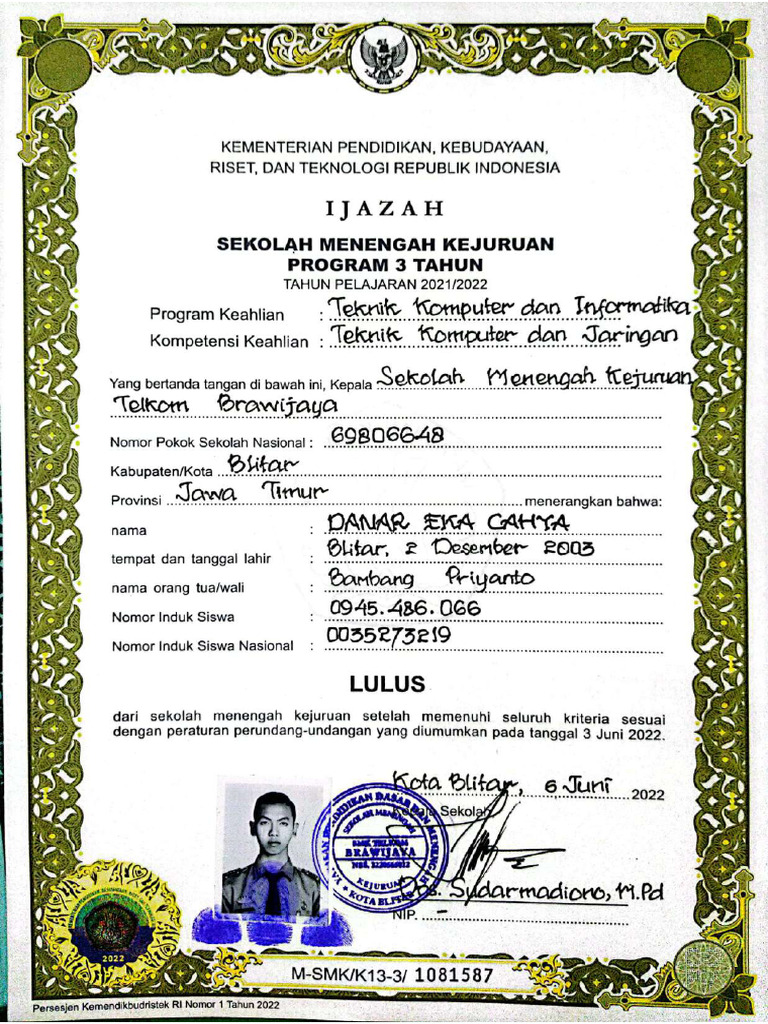 Ijazah SMK | PDF