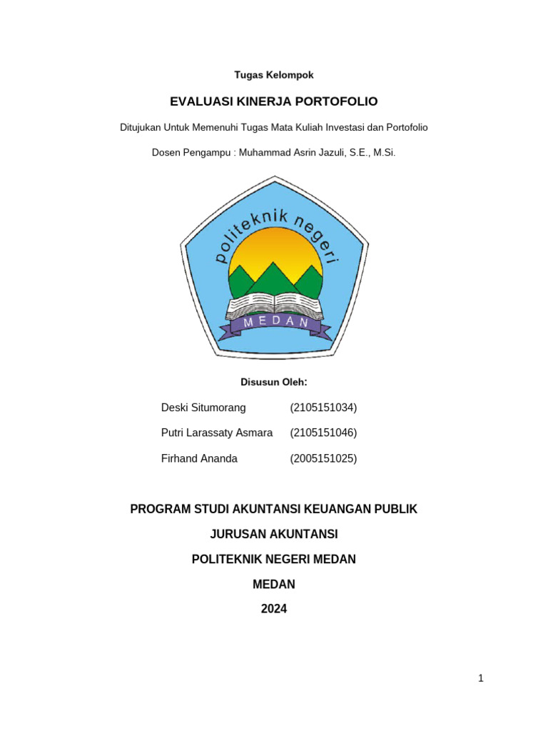 Tugas Makalah Manajemen Portofolio (1) | PDF