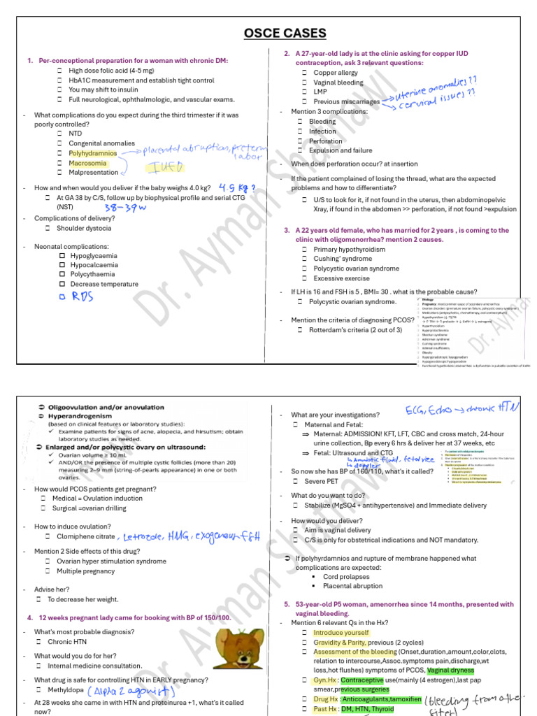 OSCE-part 1-Edited | PDF | Childbirth | Pregnancy