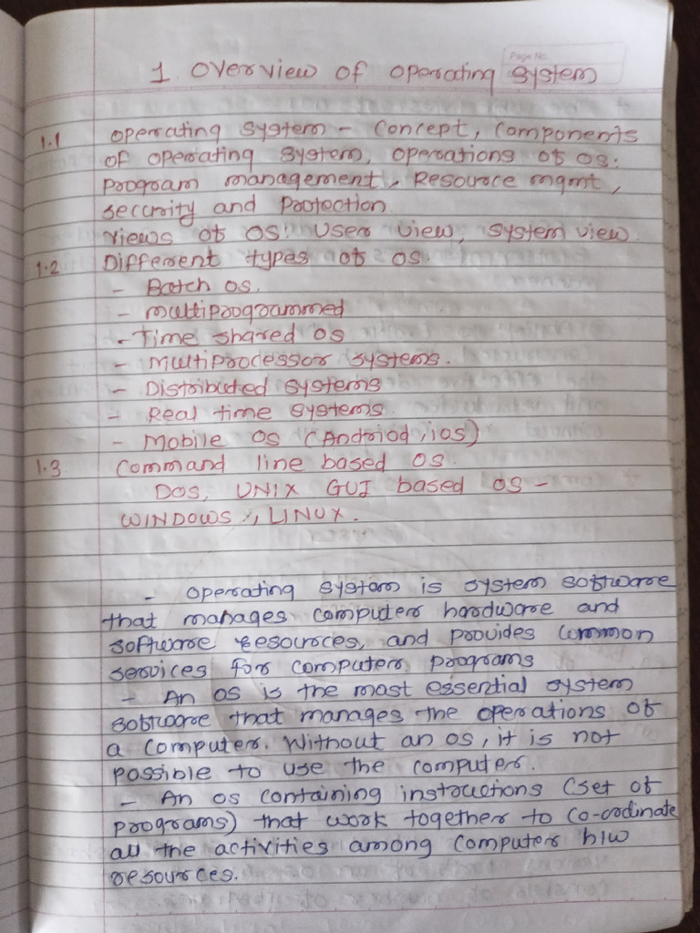 1.overview of Operating System | PDF