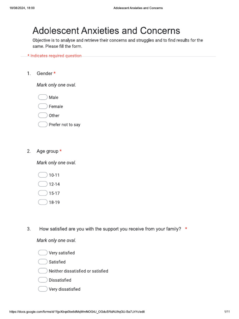 Psychology Form | PDF