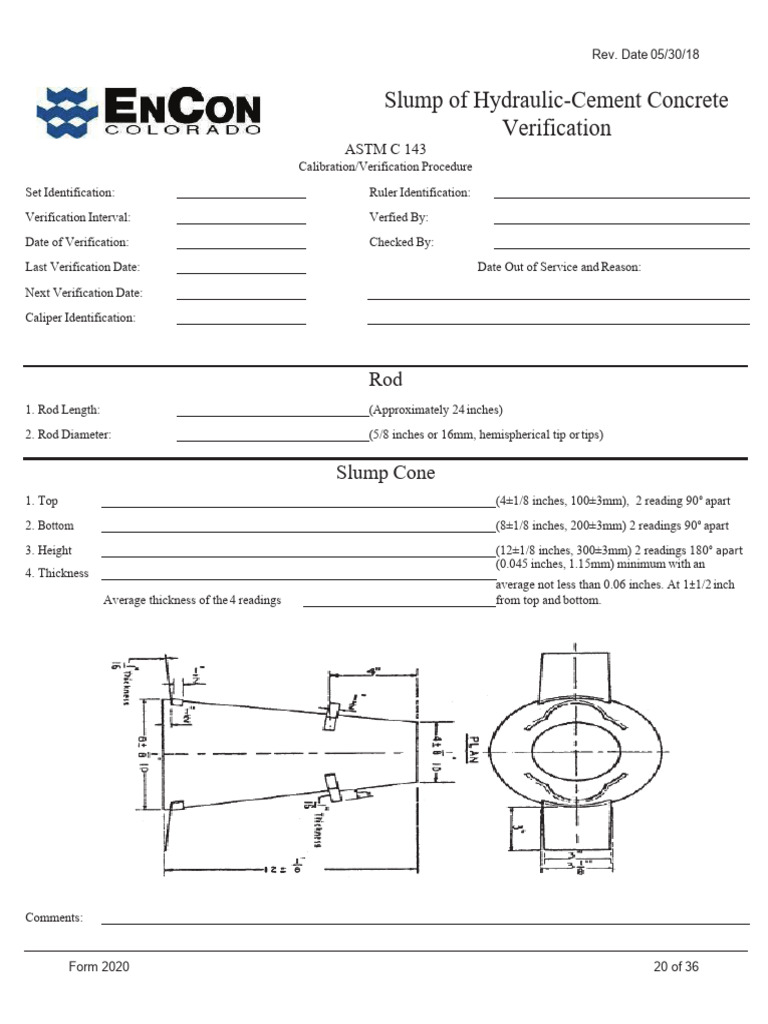 ASTM C143 CalibrationVerification Procedure | PDF