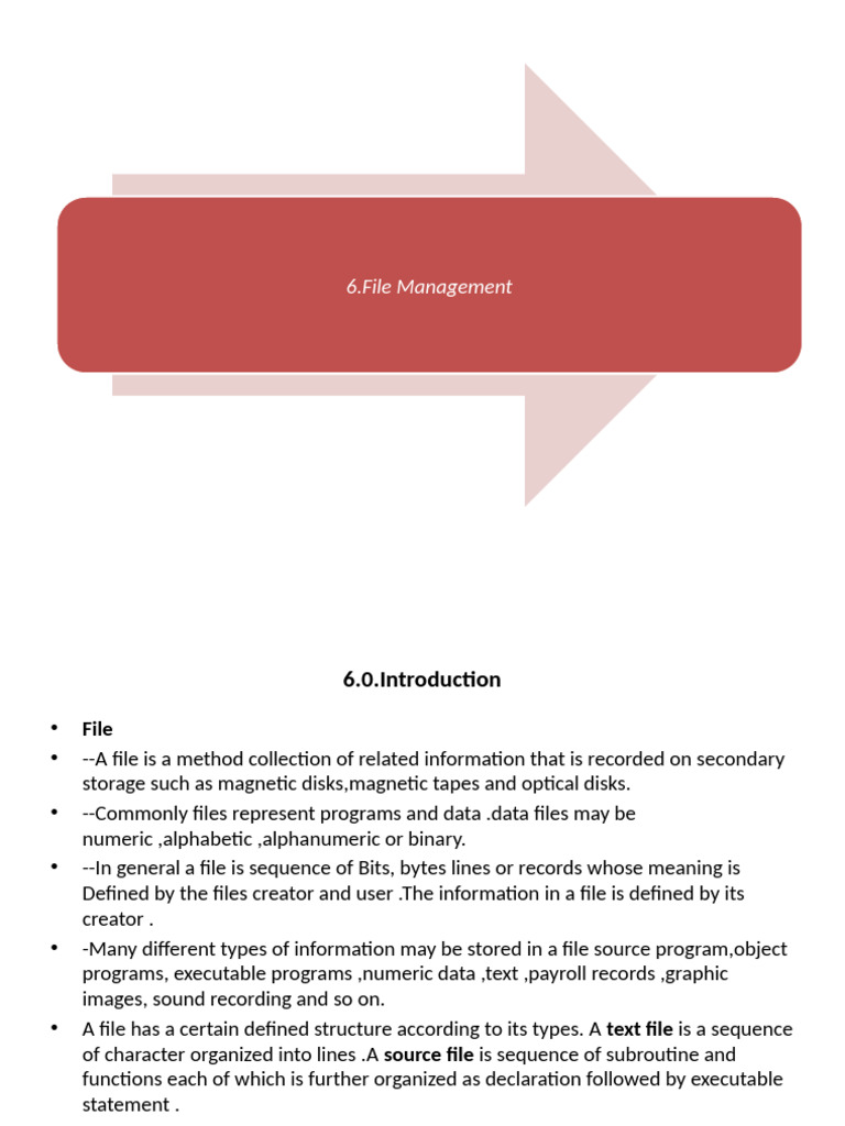 6.File Management | PDF | Computer Data Storage | Computer File 6.File Management | PDF | Computer Data Storage | Computer File