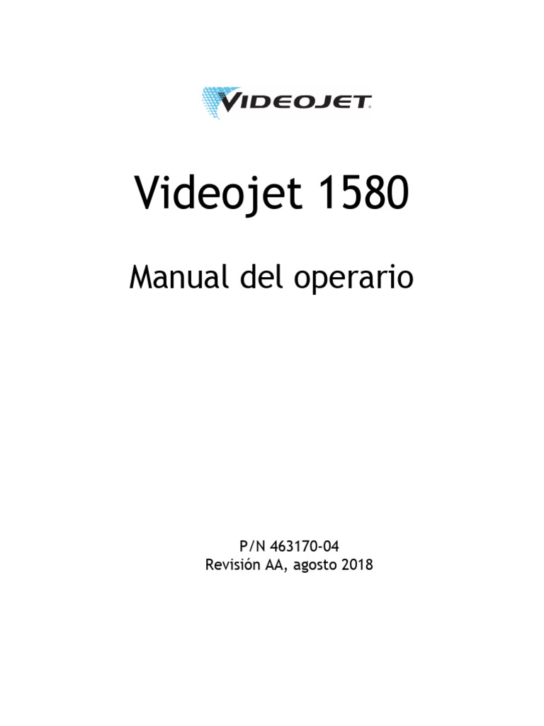 04 Aa Videojet 1580 Operator Manual Es | PDF | Impresora (Computación ...