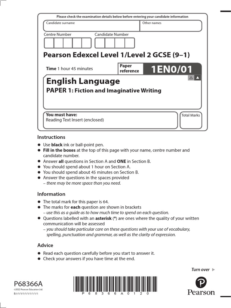 GCSE English Language Exam Paper 1 | PDF | Linguistics