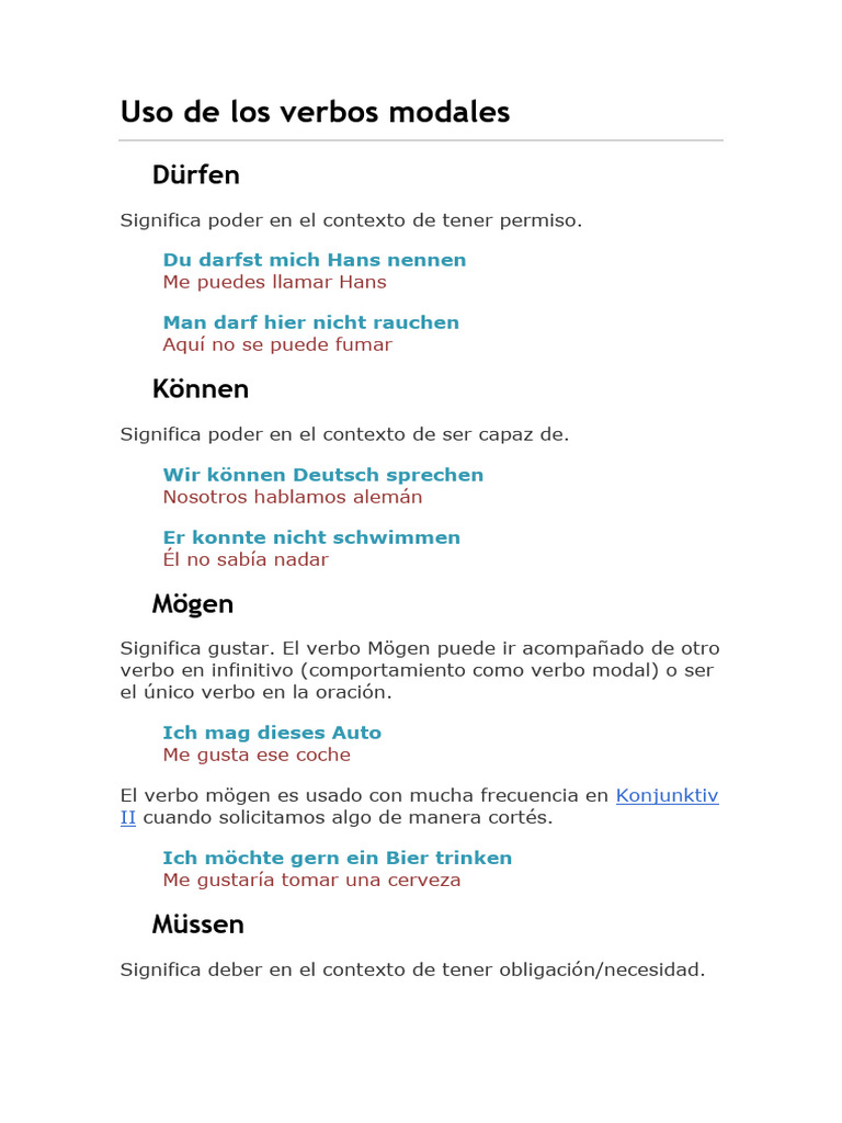 2.4.1. Traducción Significado de Los Verbos Modales | PDF