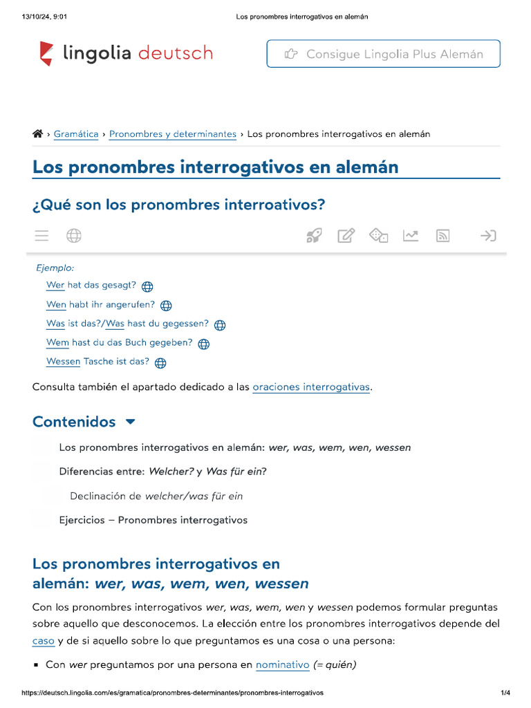 4.5. Pronombres Interrogativos | PDF
