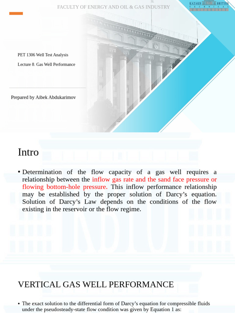 Lecture 8. Gas Well Performance | PDF | Fluid Dynamics | Turbulence