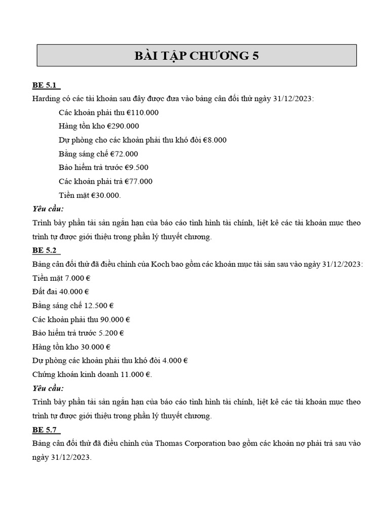 BT CHUONG 5 - KIESO (Update) | PDF