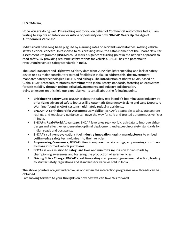 BNCAP Gears Up For The Age of Autonomous Vehicles | PDF | Airbag | Safety