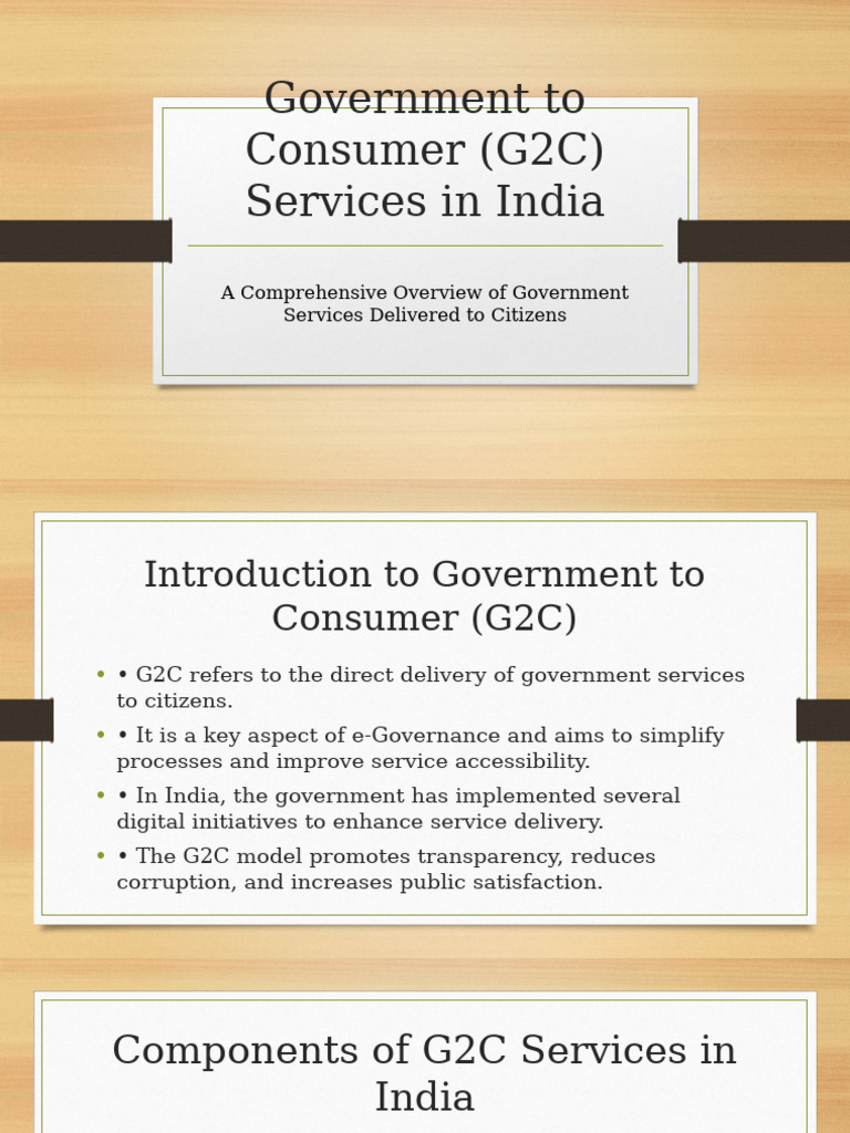 Government to Consumer (G2C) Services in India Samarth and Prasad | PDF ...