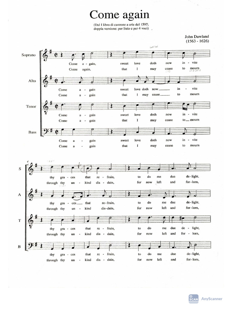 JOHN DAWLAD Come Again | PDF