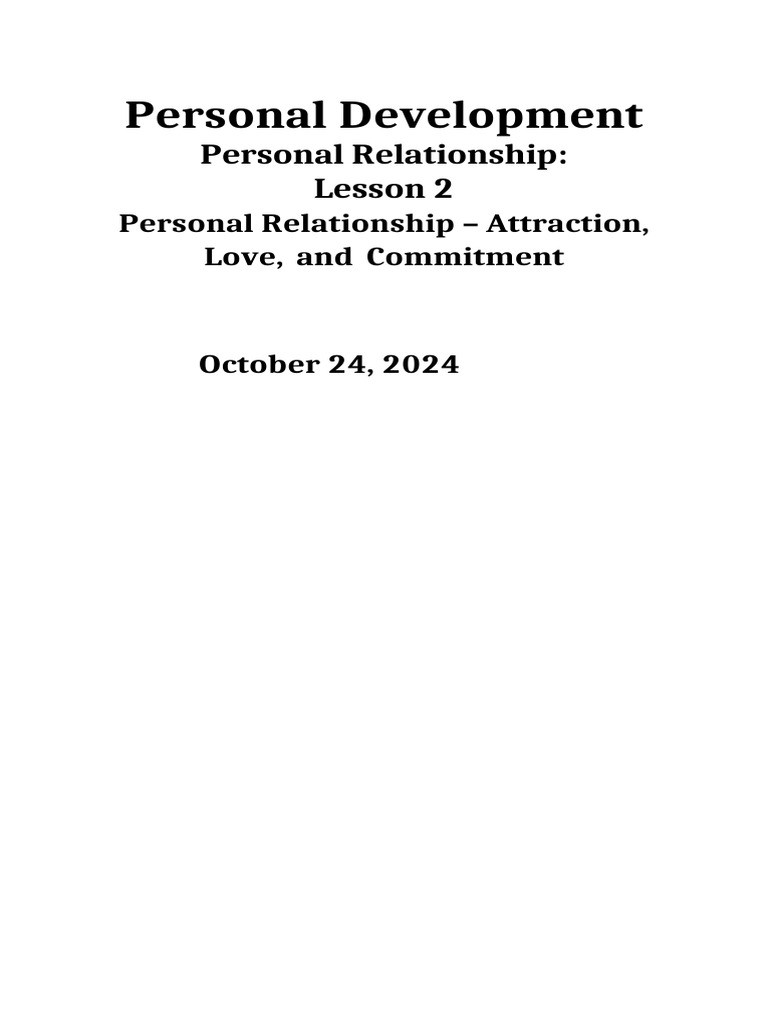 Personal-Relationship-Lesson-2 (AutoRecovered) | PDF | Love | Romance ...